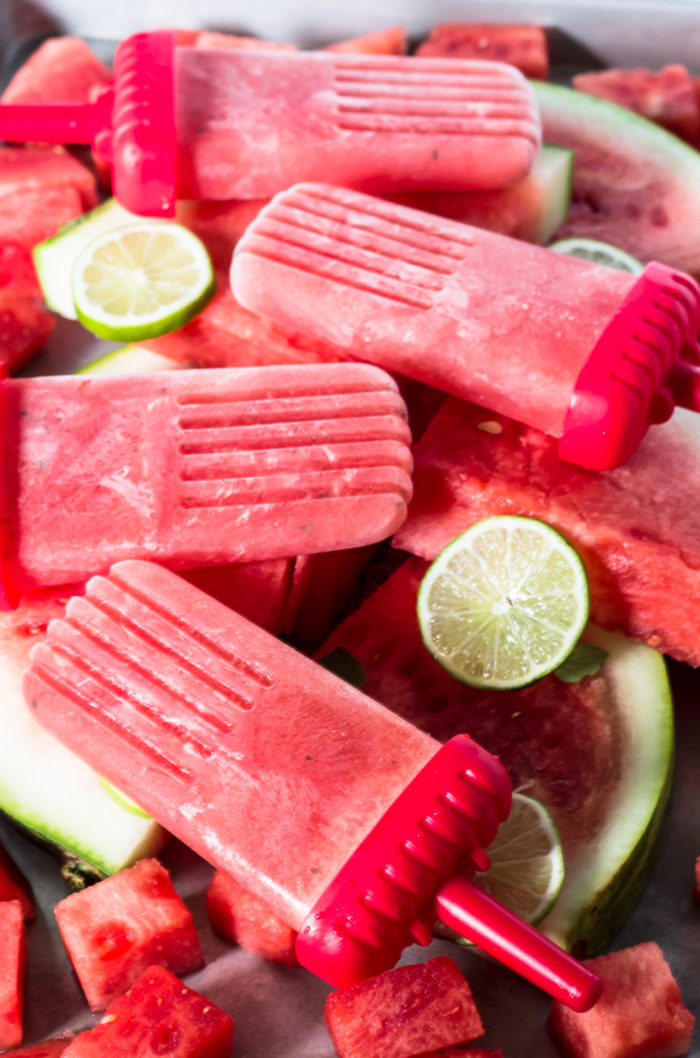 watermelon lime mint popsicles - Pass the Cookies