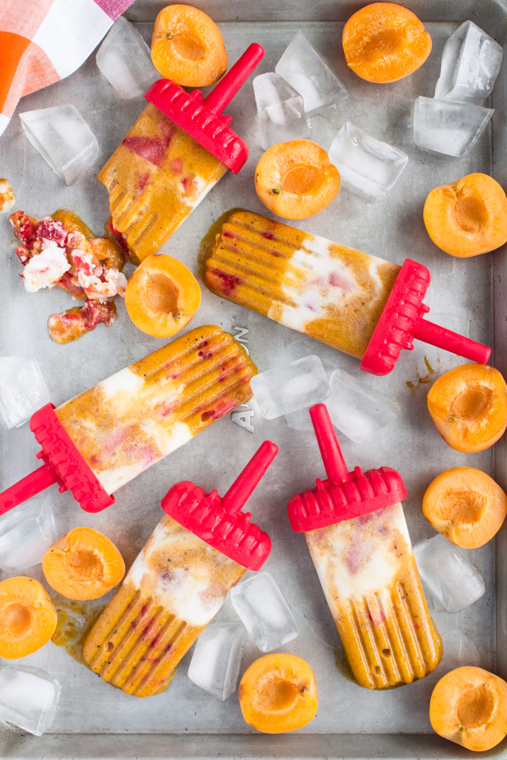 roasted apricot and greek yogurt popsicles with strawberries - Pass the ...