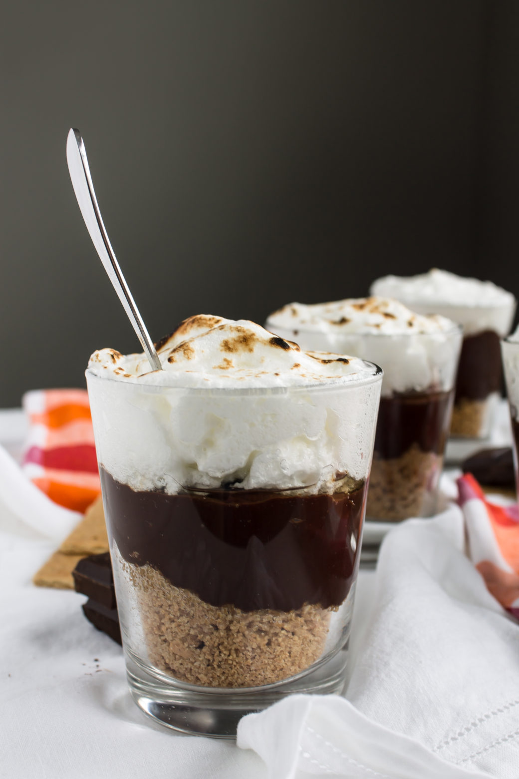 s'mores parfait with chocolate custard - Pass the Cookies