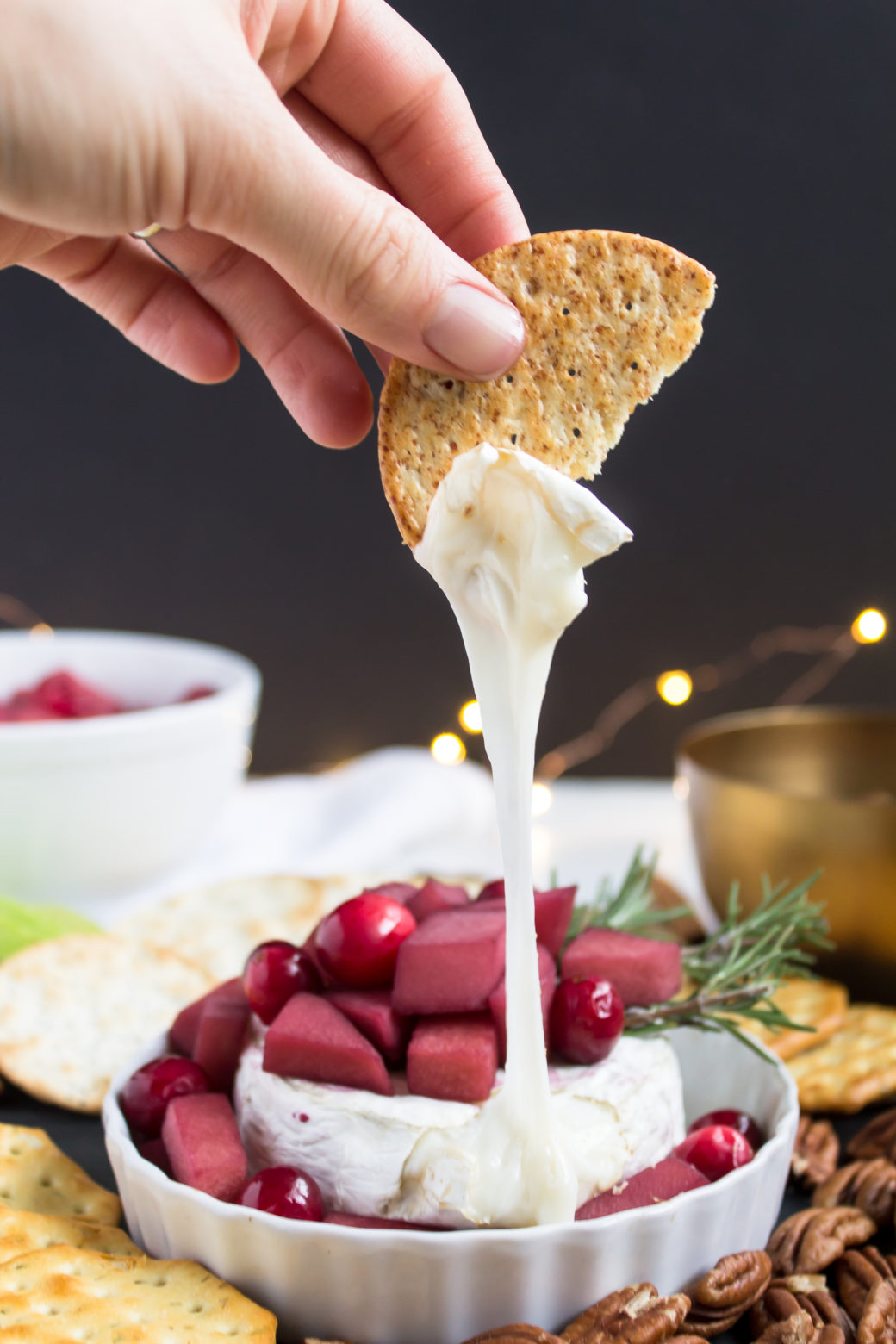 baked brie with mulled wine-soaked fruit - Pass the Cookies