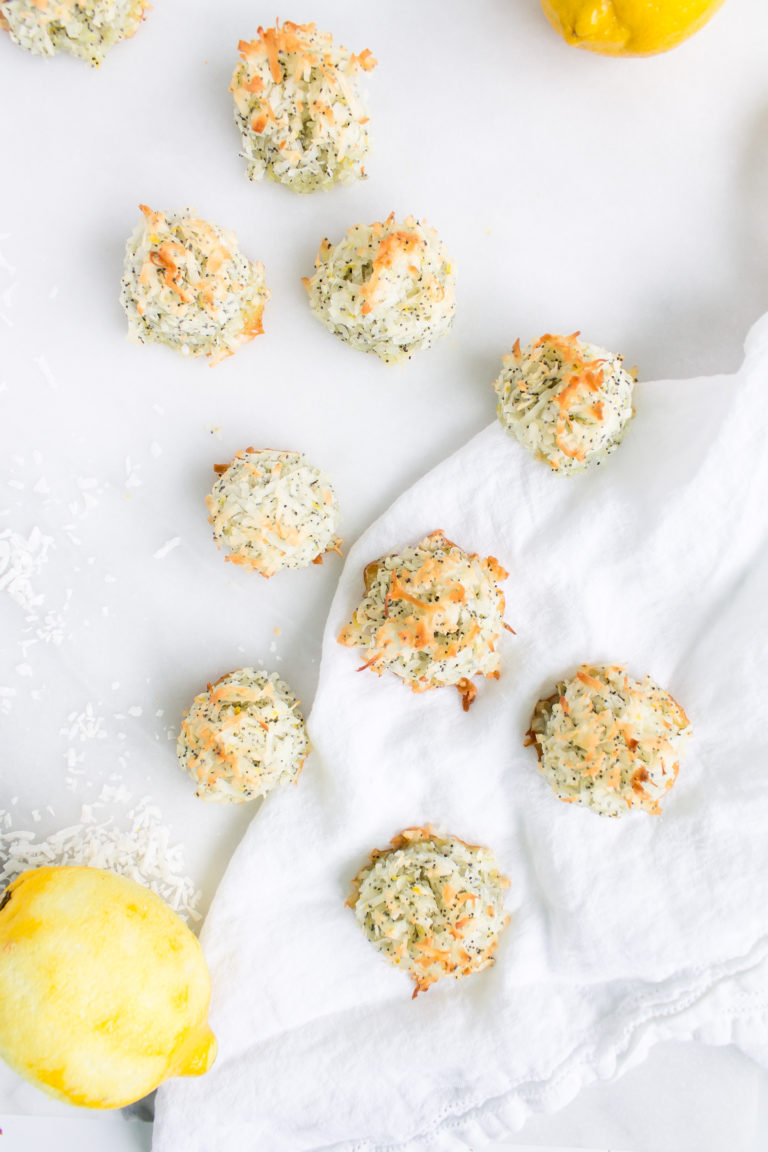 lemon poppy seed coconut macaroons - Pass the Cookies