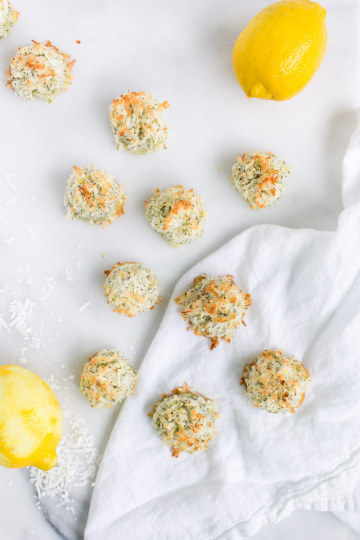 lemon poppy seed coconut macaroons - Pass the Cookies