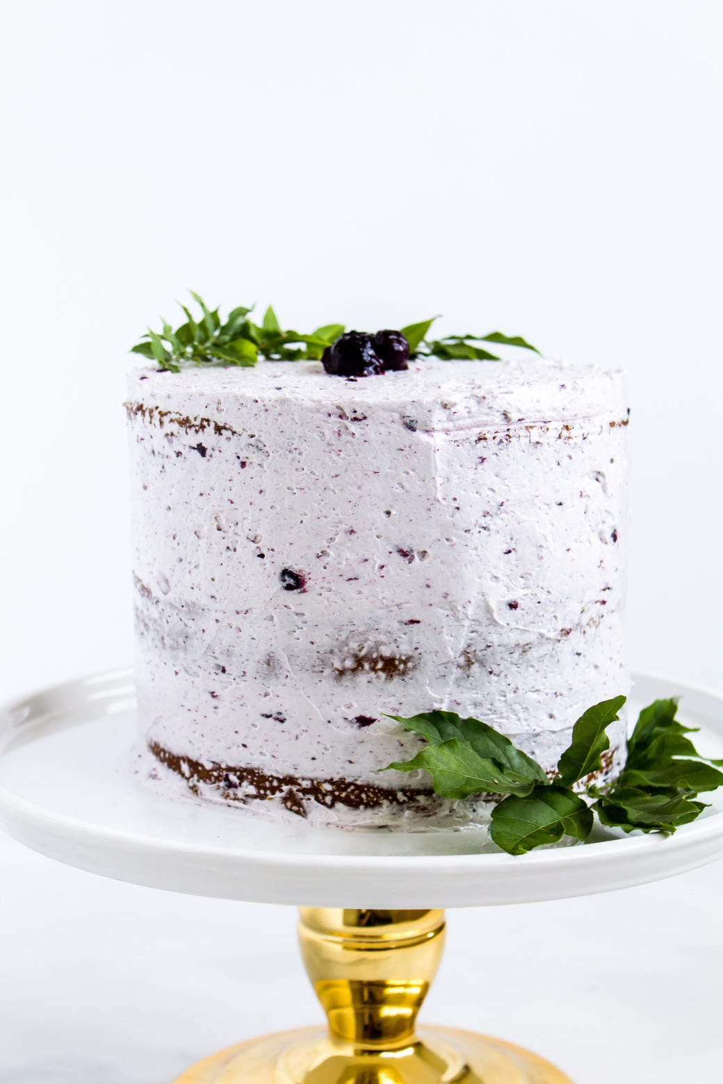 mini vanilla cake with blueberry frosting - Pass the Cookies