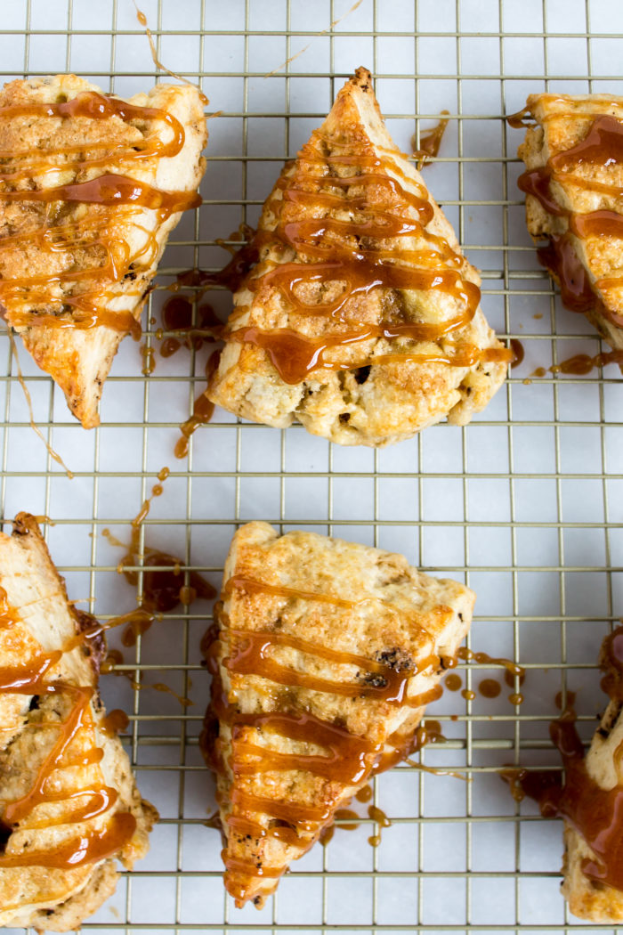 brown butter scones with apple cider glaze - Pass the Cookies